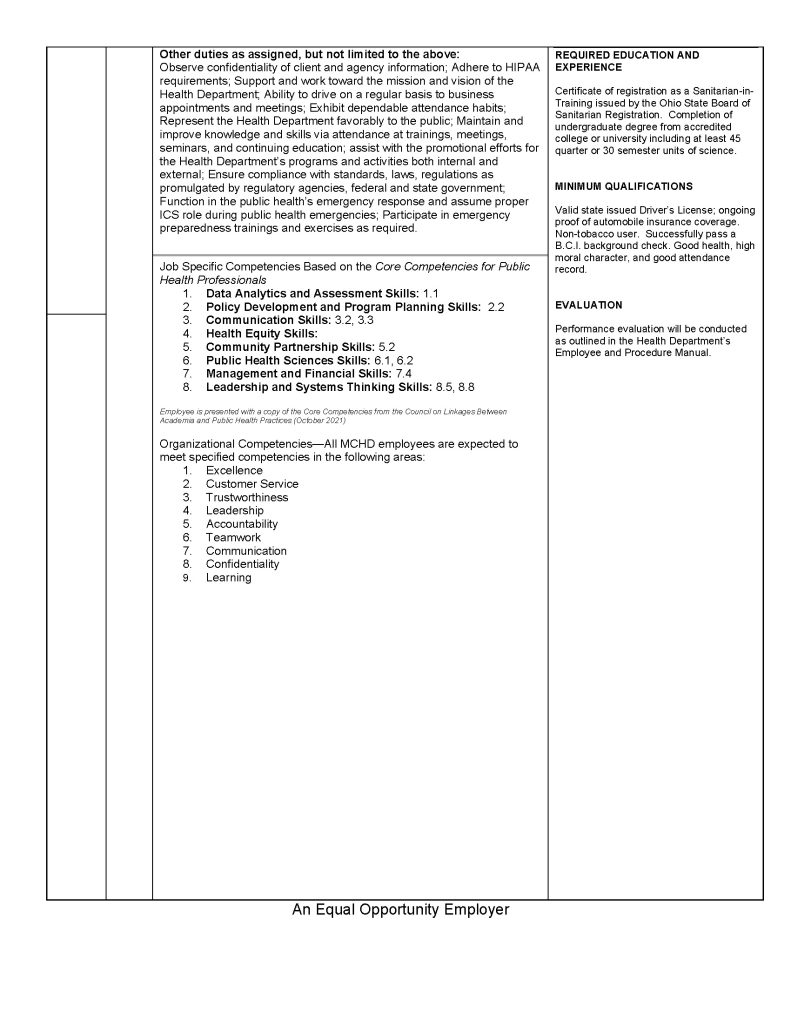 Careers - Meigs County Health Department